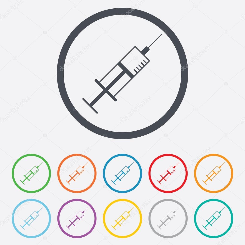 Syringe sign icon. Medicine symbol. Stock Vector by ©Blankstock 54923481