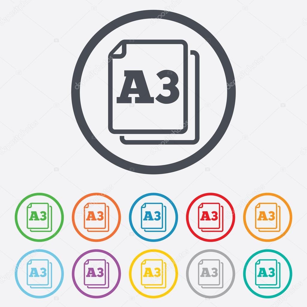 Paper size A3 standard icon. Document symbol. Stock Vector Image by ...