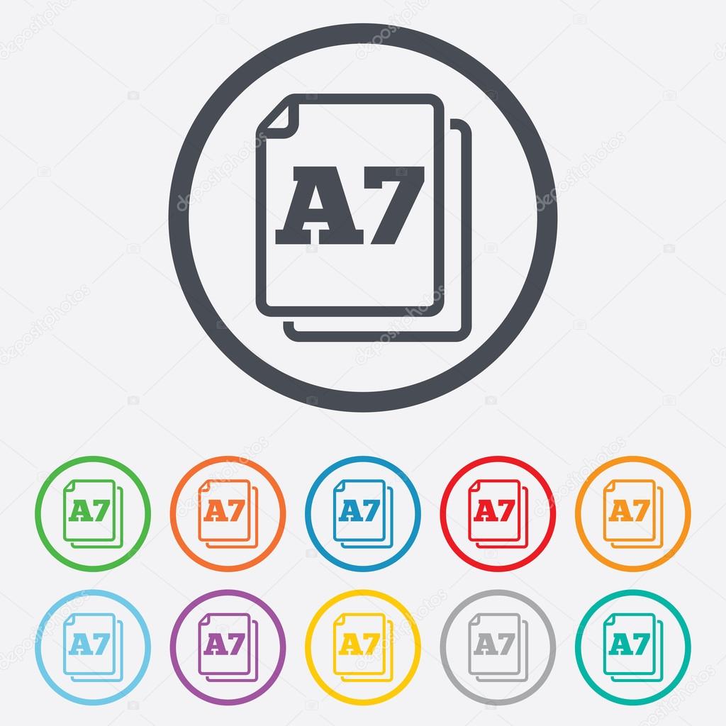 Paper size A7 standard icon. Document symbol. Stock Vector by ...