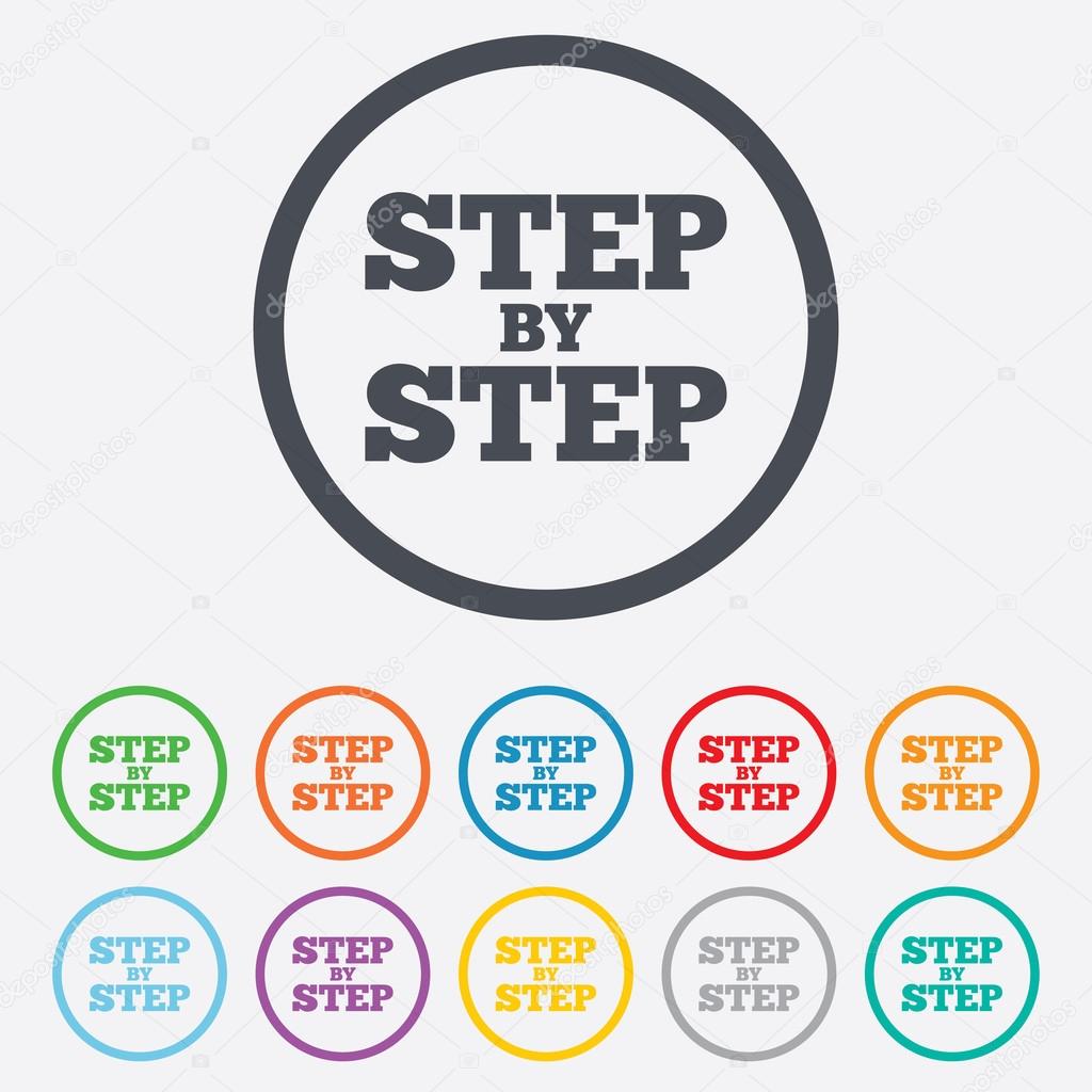 Step by step sign icon. Instructions symbol. Stock Vector by ©Blankstock 54987275