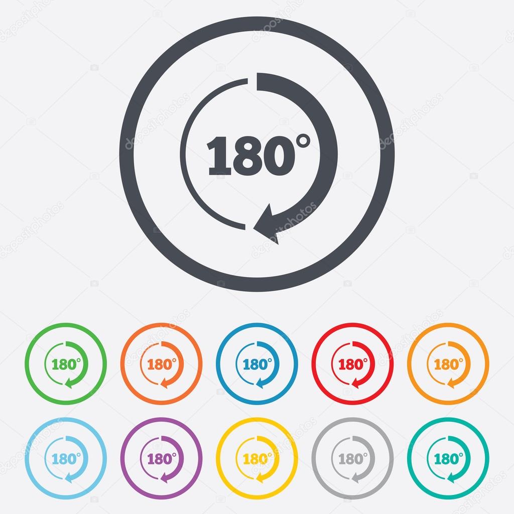 Angle 180 degrees sign icon. Geometry math symbol — Stock Vector ...