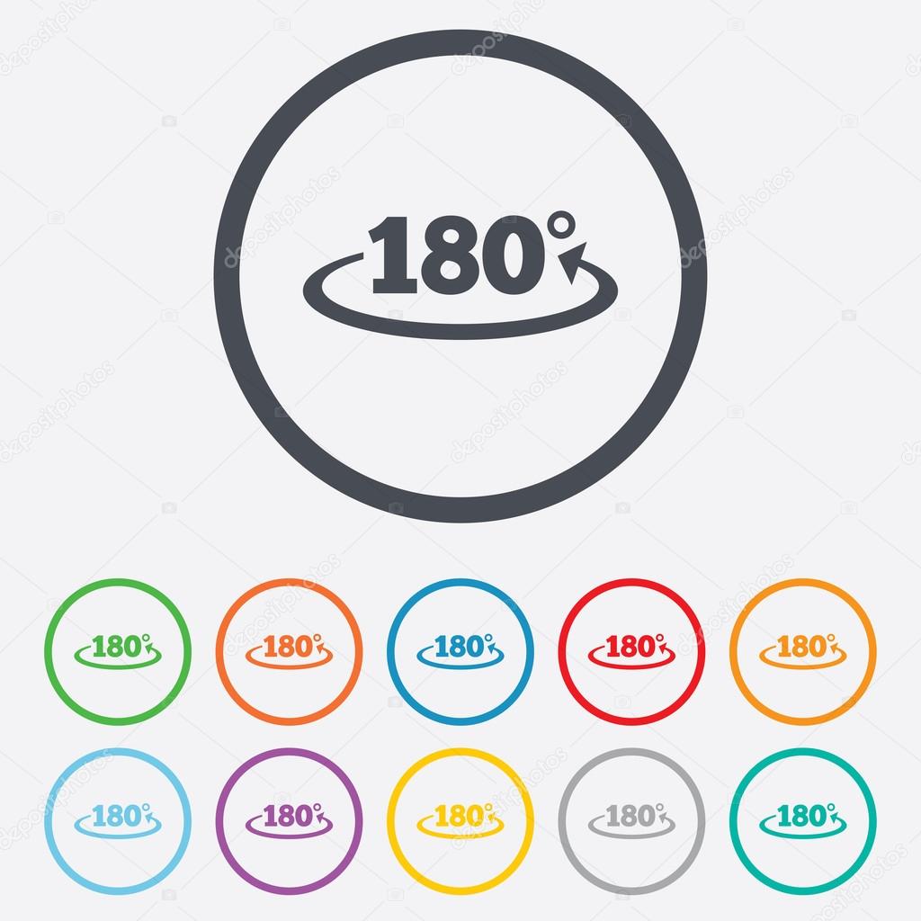 Angle 180 degrees sign icon. Geometry math symbol — Stock Vector ...