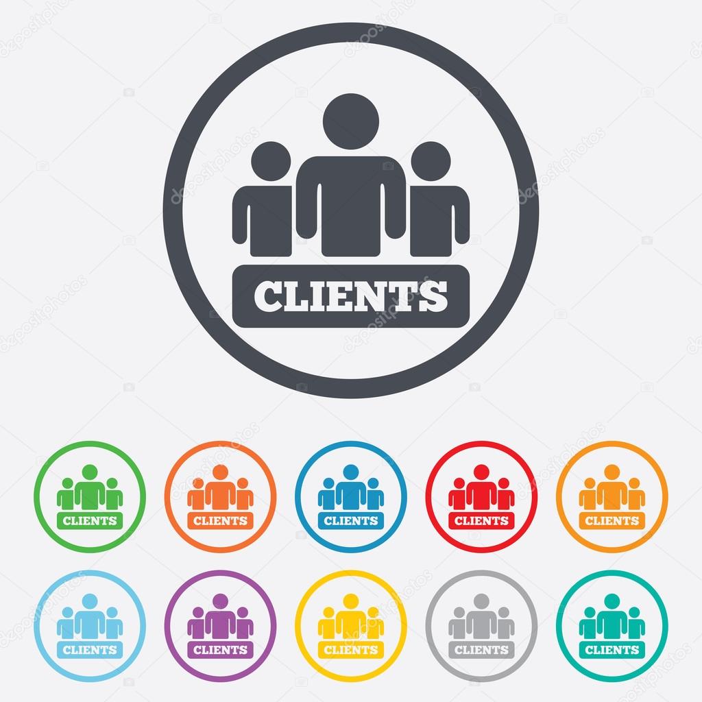 Clients sign icon. Group of people symbol. — Stock Vector © Blankstock ...