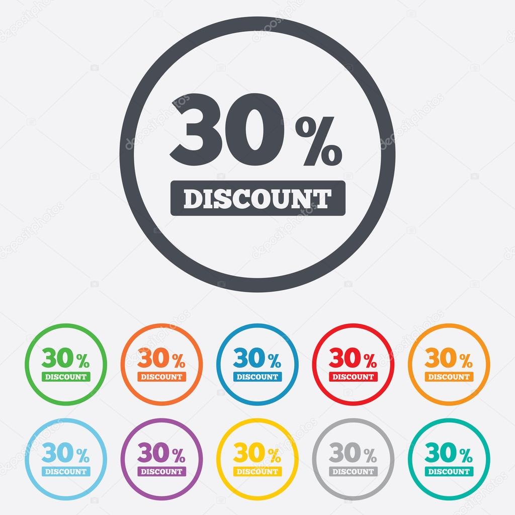 30 percent discount sign icon. Sale symbol. Stock Vector Image by ...