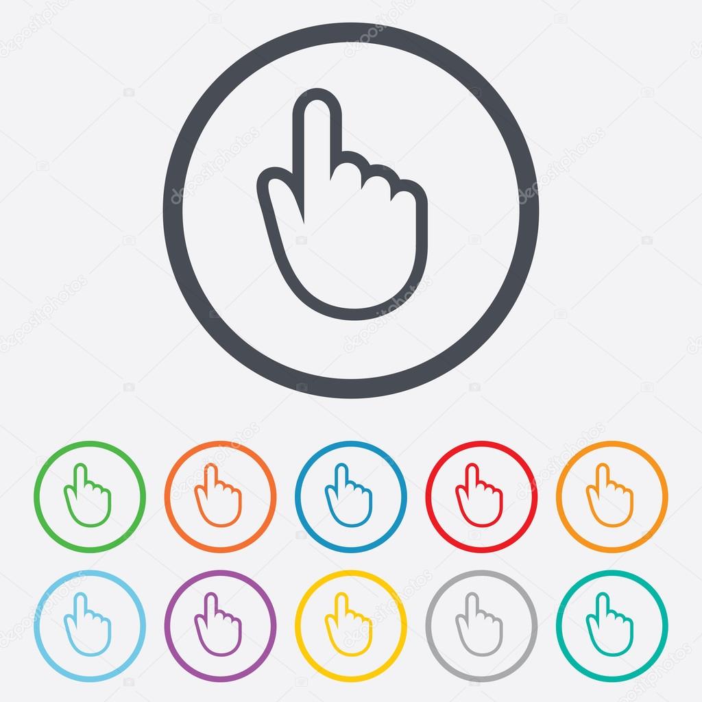 Hand cursor sign icon. Hand pointer symbol. Stock Vector Image by ...