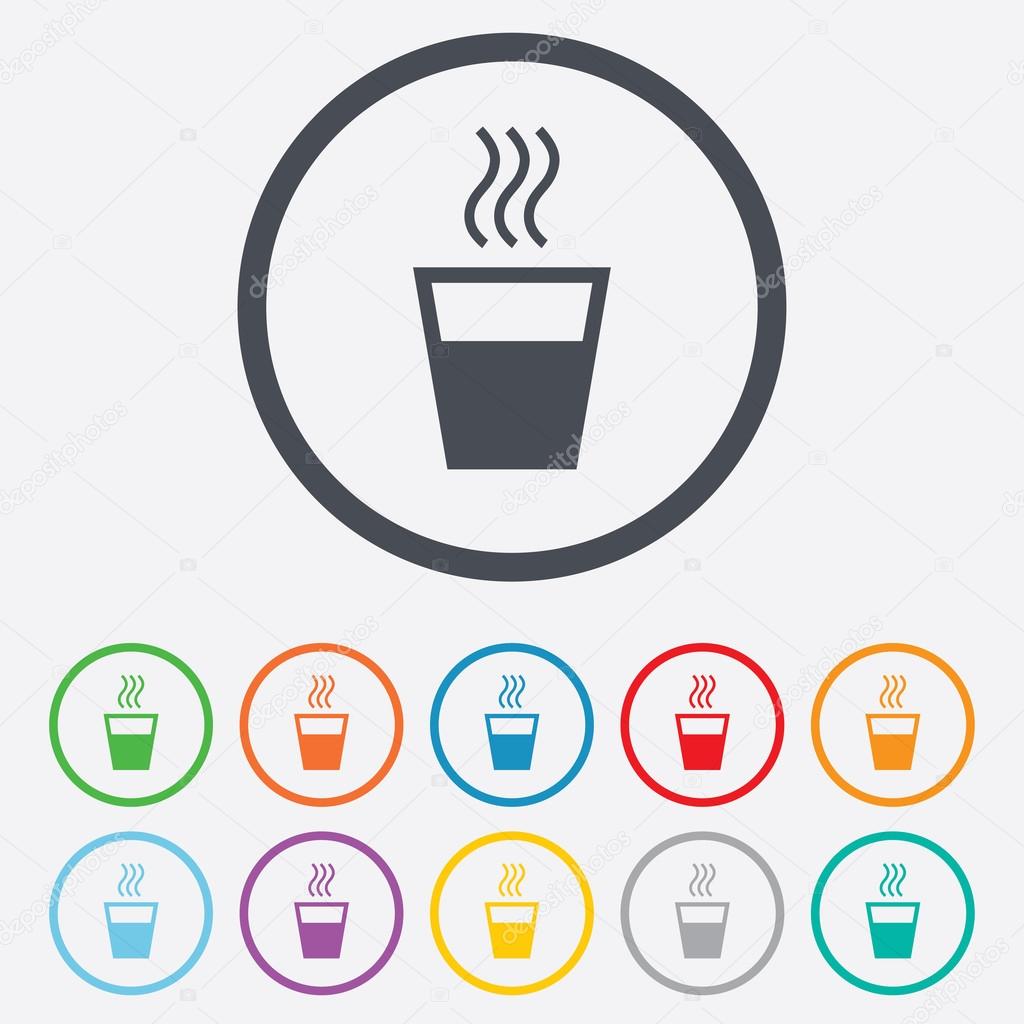 Icono de signo de agua caliente. s mbolo de bebida caliente. 2024