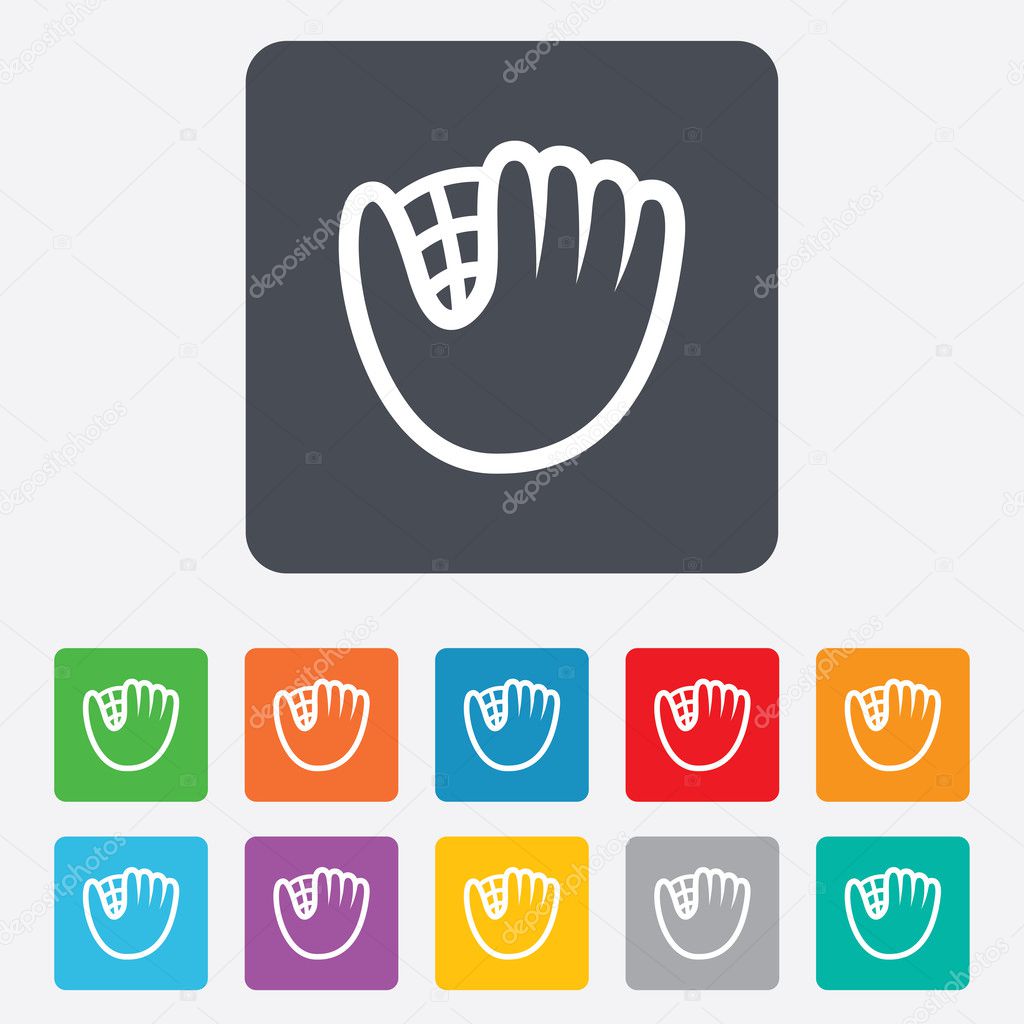 Baseball glove sign icon. Sport symbol. Stock Vector by ©Blankstock 56493377