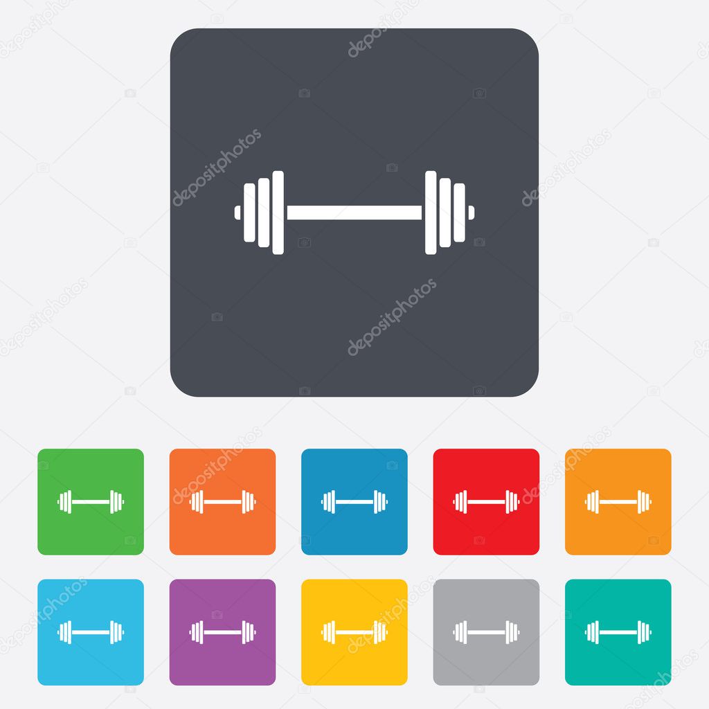Barbell sign icon. Muscle lifting symbol. Stock Vector by ©Blankstock ...