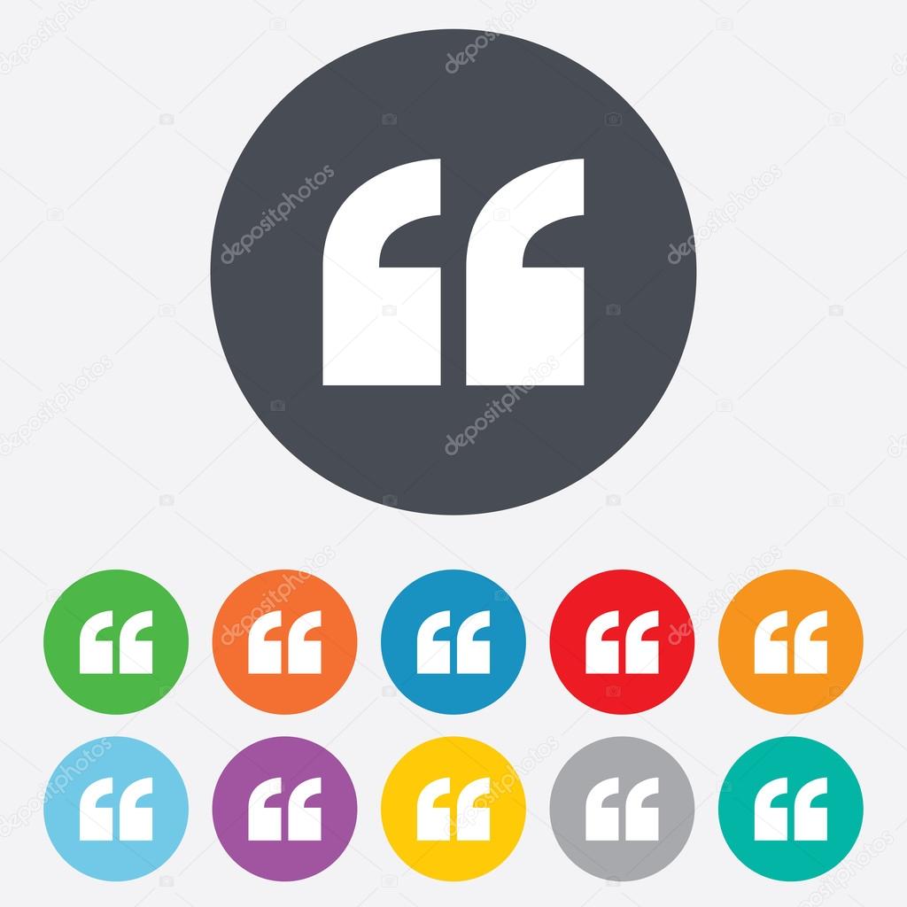 Quote Sign Icon Quotation Mark Symbol Stock Vector Illustration Of