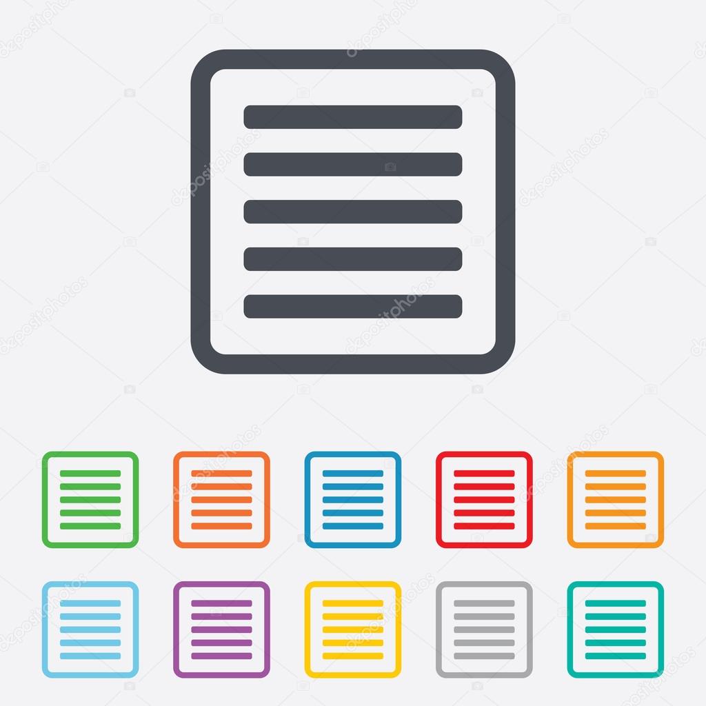 List sign icon. Content view option symbol. Stock Vector Image by ...