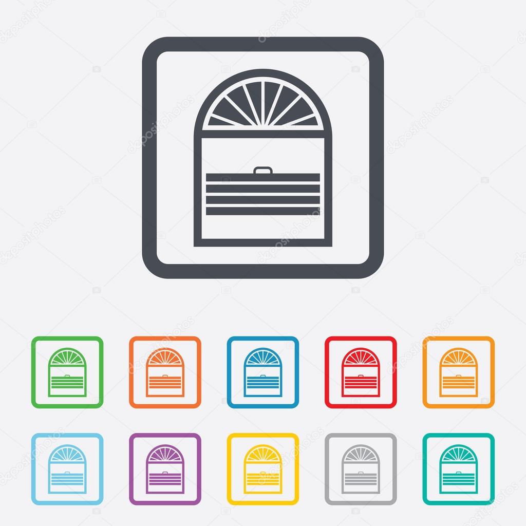 Louvers plisse sign icon. Window blinds jalousie Stock Vector by ...