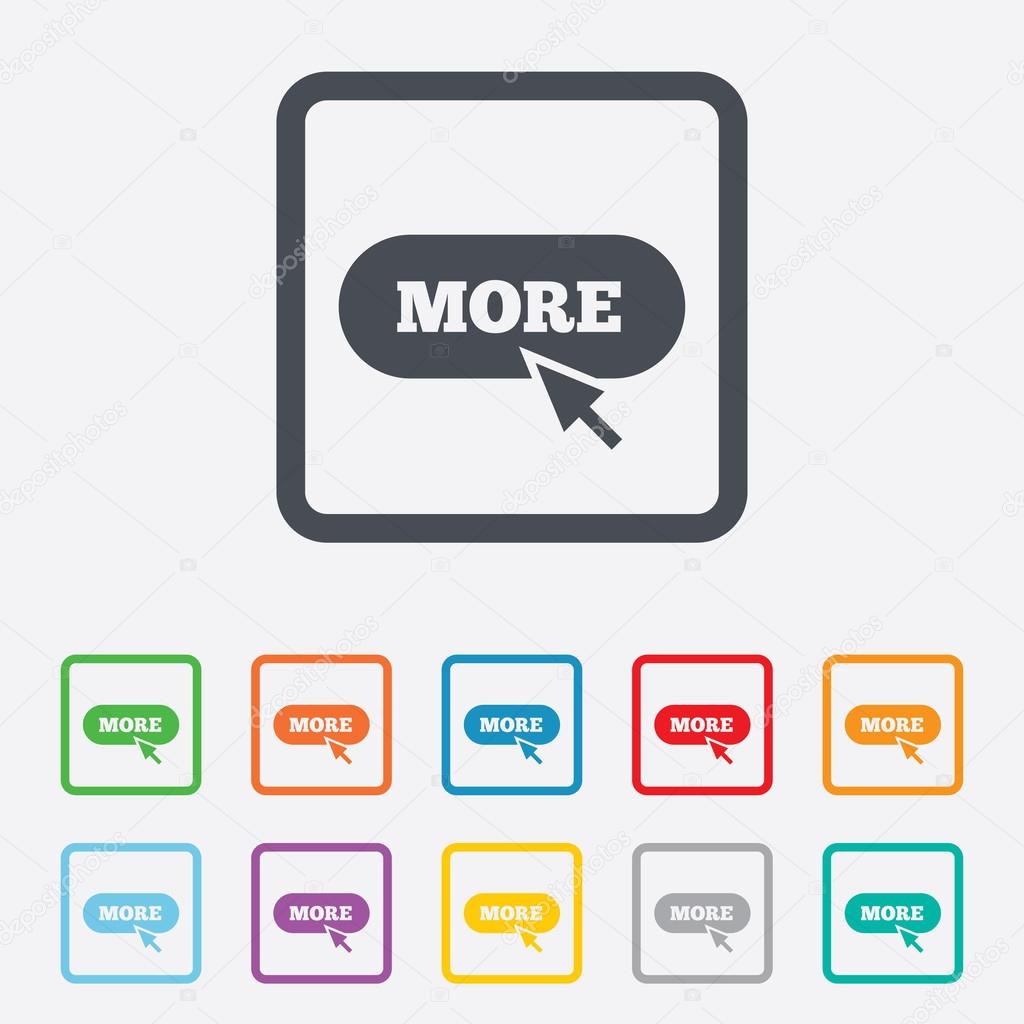 Más con el icono del puntero del cursor. Detalles símbolo . Vector de ...