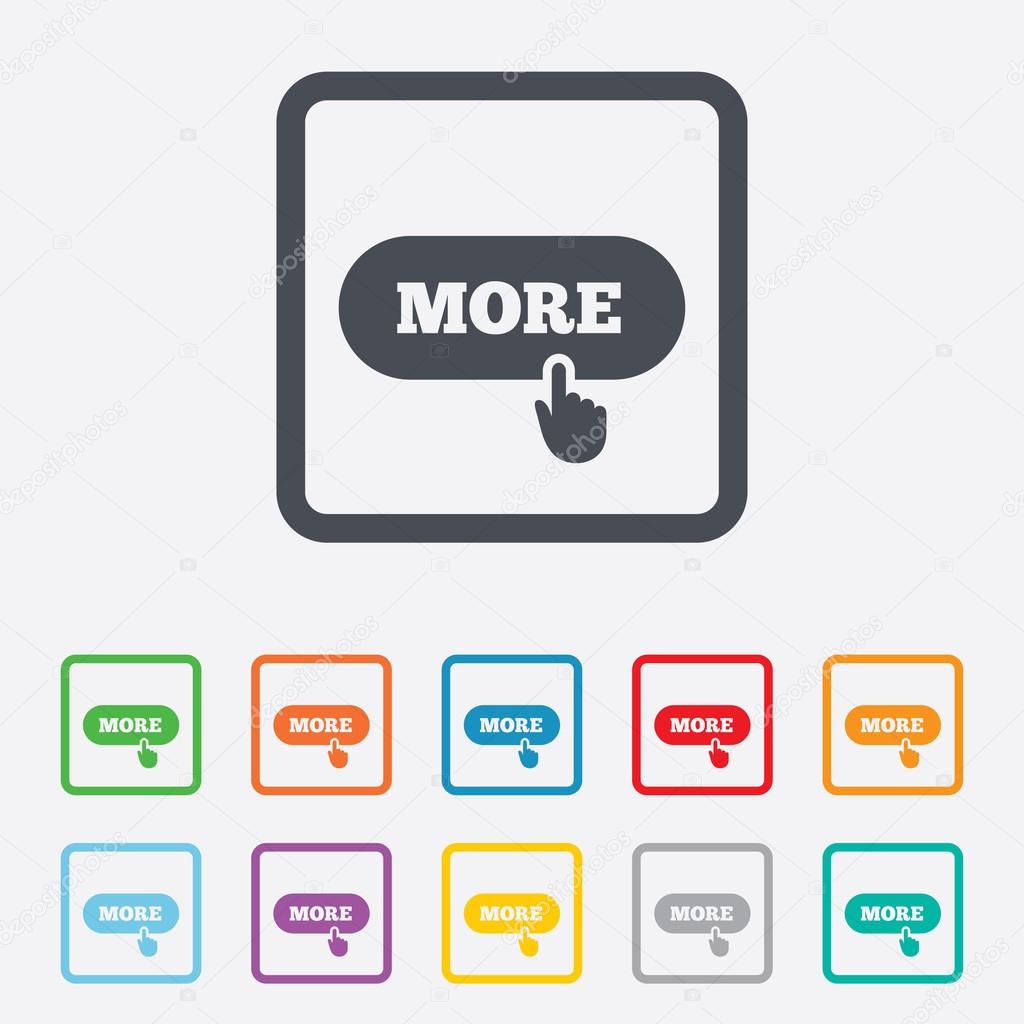 More with hand pointer icon. Details symbol. Stock Vector Image by ...