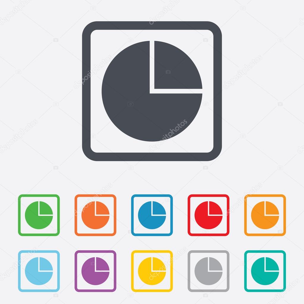 Pie chart graph sign icon. Diagram button. Stock Vector by ©Blankstock ...