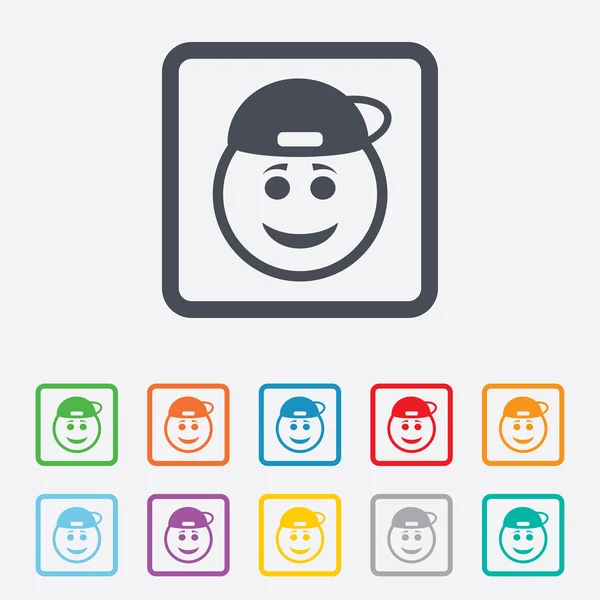 Rapper smile face icons. Happy, sad, cry. Vector Stock Vector by ...