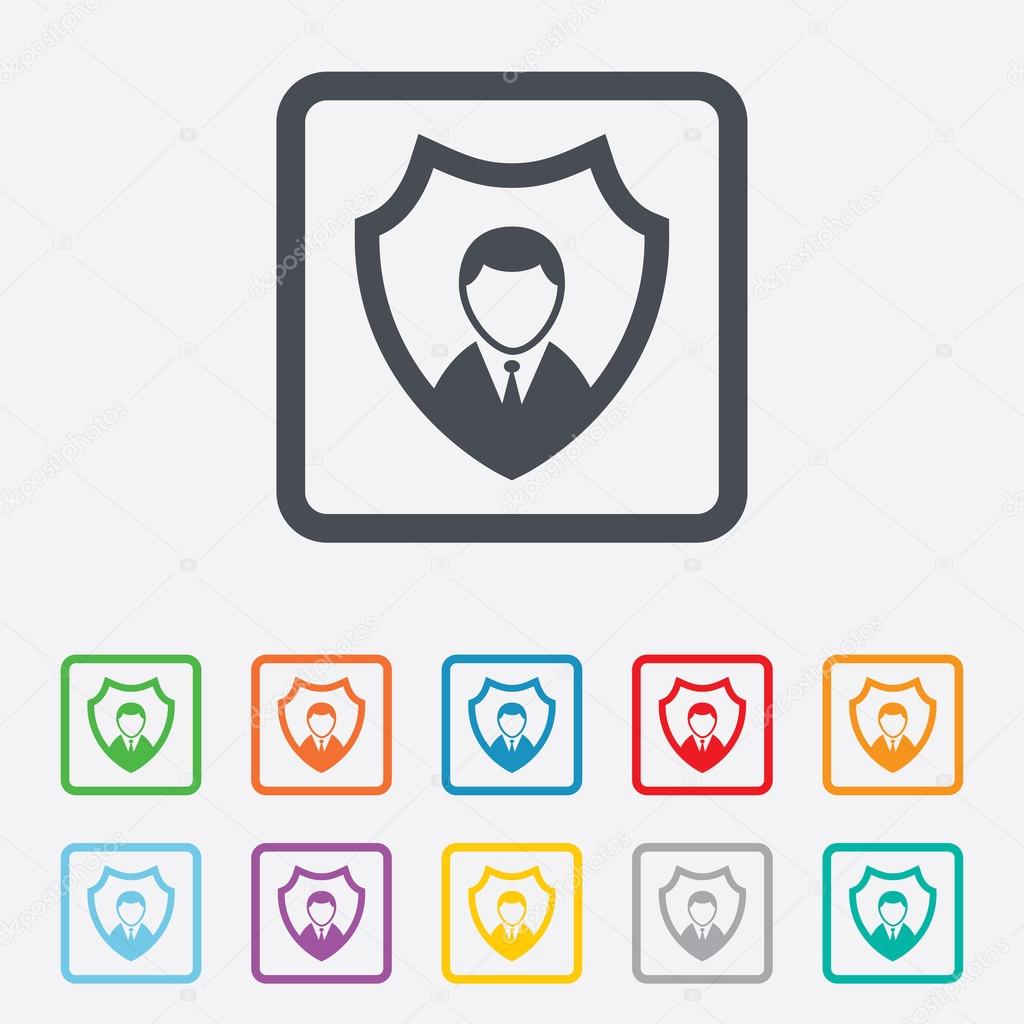 Security agency icon. Shield protection symbol. Stock Vector by ...