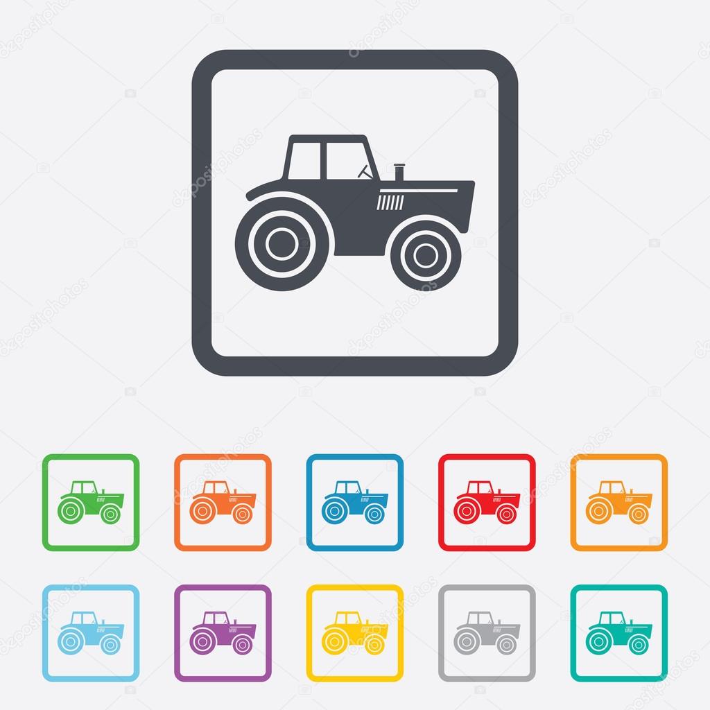 Tractor sign icon. Agricultural industry symbol. Stock Vector Image by ...