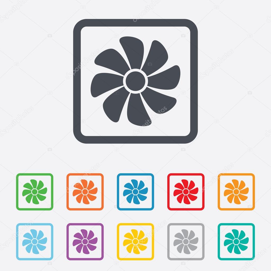 Icono de signo de ventilación. Símbolo del ventilador . Vector de stock ...