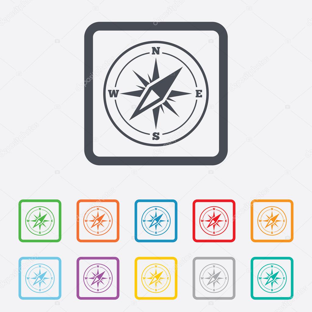 Compass sign icon. Windrose navigation symbol. Stock Vector by ...
