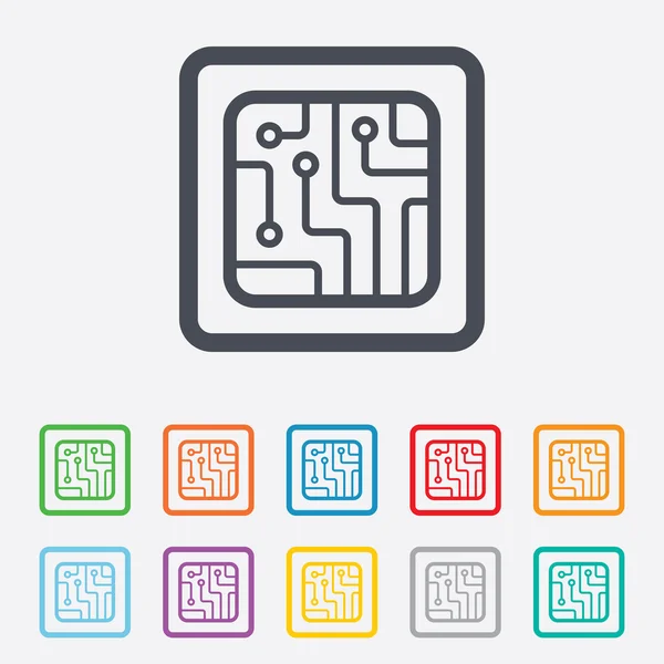 Circuit board sign icon. Technology symbol. Stock Vector Image by ...