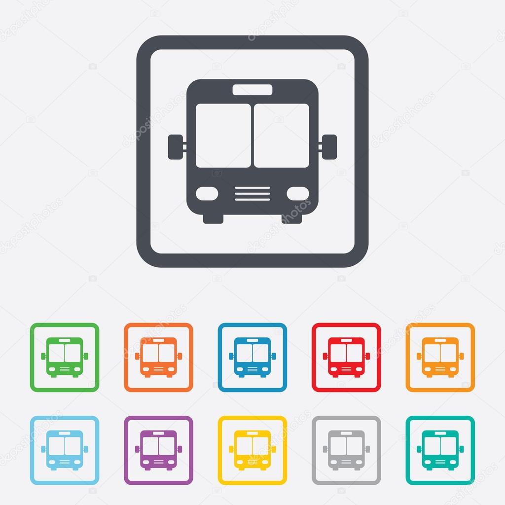 Bus sign icon. Public transport symbol. Stock Vector by ©Blankstock ...