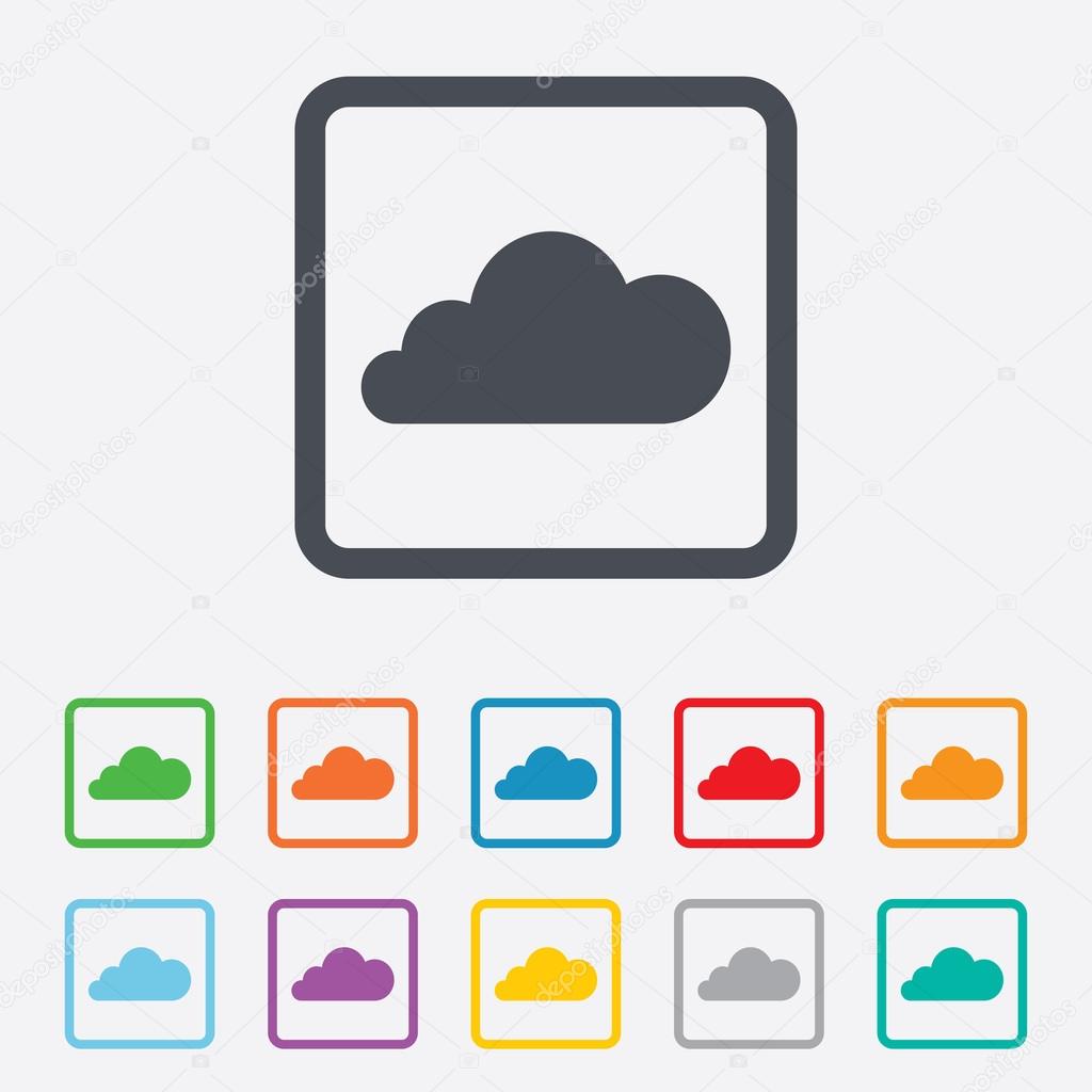 Cloud sign icon. Data storage symbol. Stock Vector Image by ©Blankstock ...