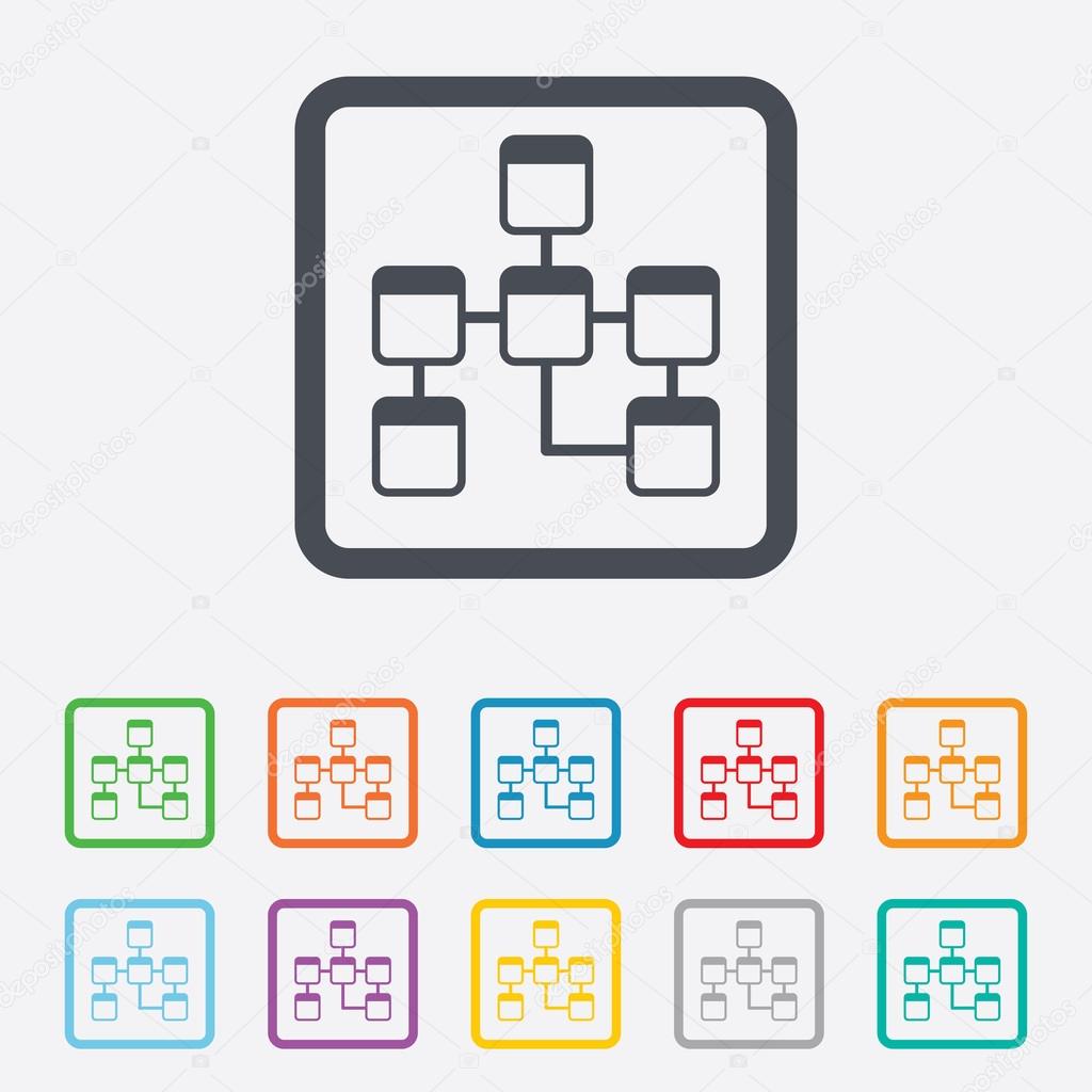 Database sign icon. Relational database schema. Stock Vector Image by ...