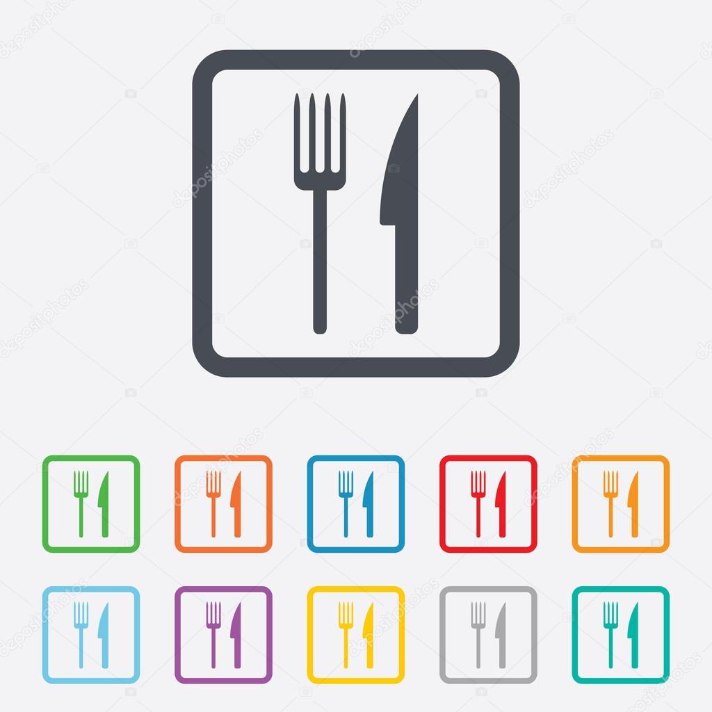 Eat sign icon. Cutlery symbol. Fork and knife. Stock Vector Image by ...