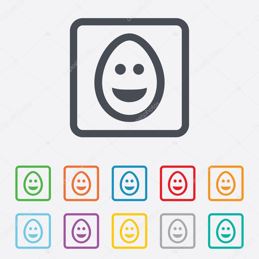Sonríe icono signo de cara de huevo. Símbolo sonriente . Vector de ...