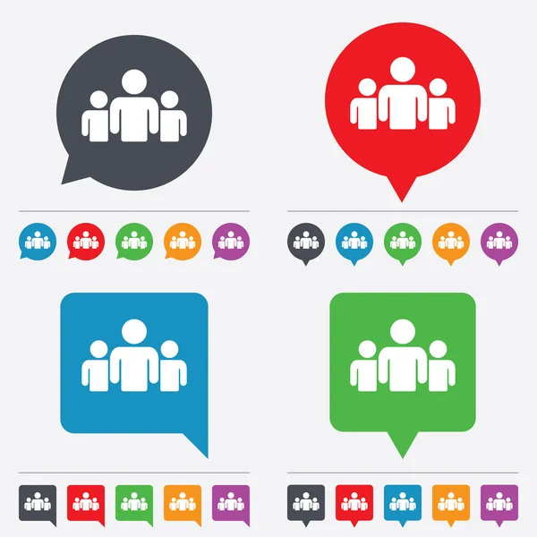 Grupo de personas signo icono. Símbolo compartido . Vector de stock ...