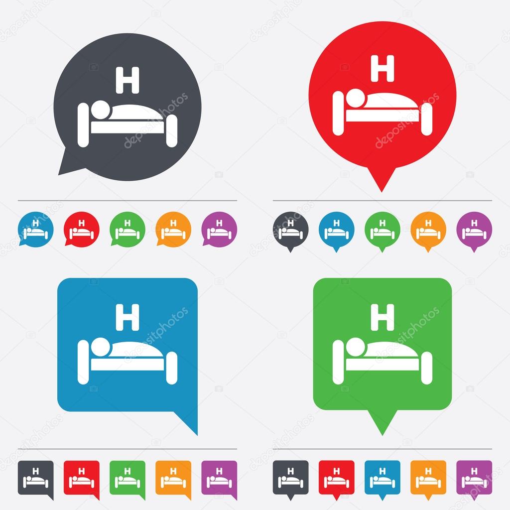 Hotel sign icon. Rest place. Sleeper symbol. Stock Vector by ...