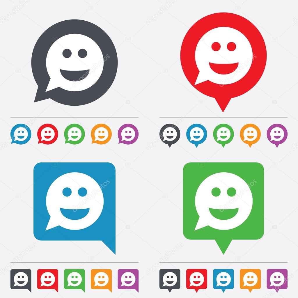Smile face sign icon. Smiley symbol. Stock Vector Image by ©Blankstock ...