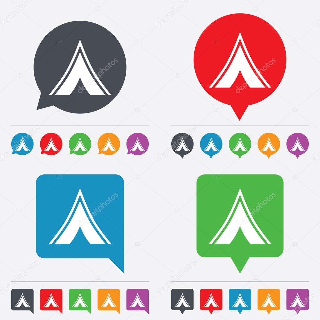 Tourist tent sign icon. Camping symbol. Stock Vector Image by ...