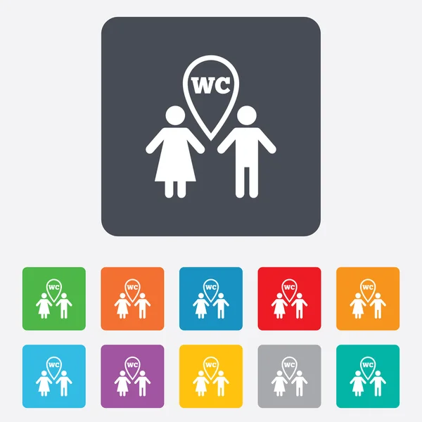 Icono de signo de WC WC. Símbolo de baño . Vector de stock por ...
