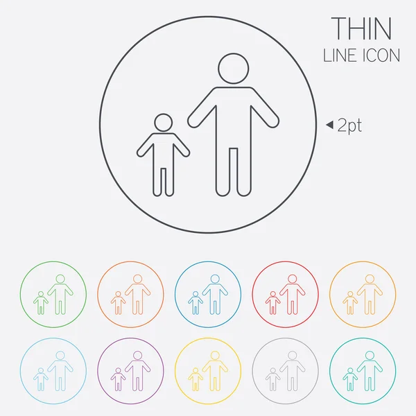 One-parent family with two children sign icon. ⬇ Vector Image by ...