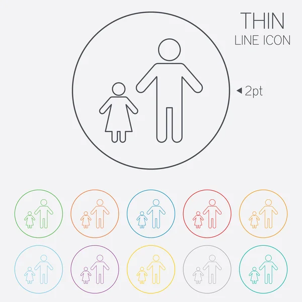 One-parent family with two children sign icon. ⬇ Vector Image by ...