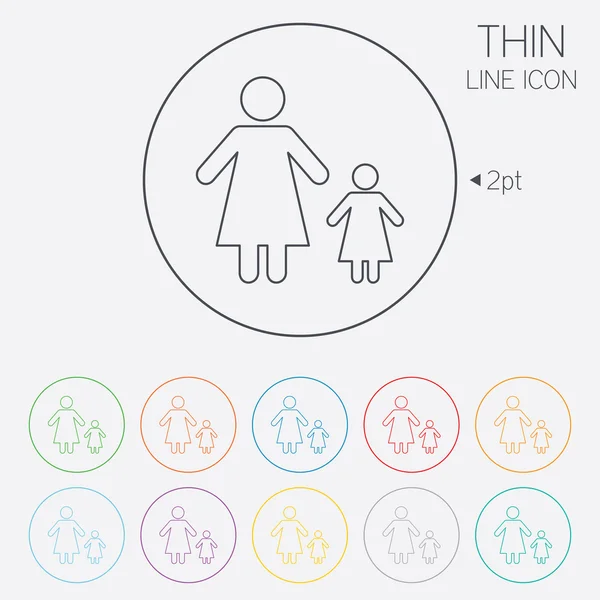 One-parent family with two children sign icon. ⬇ Vector Image by ...