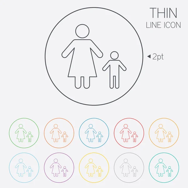 One-parent family with two children sign icon. ⬇ Vector Image by ...