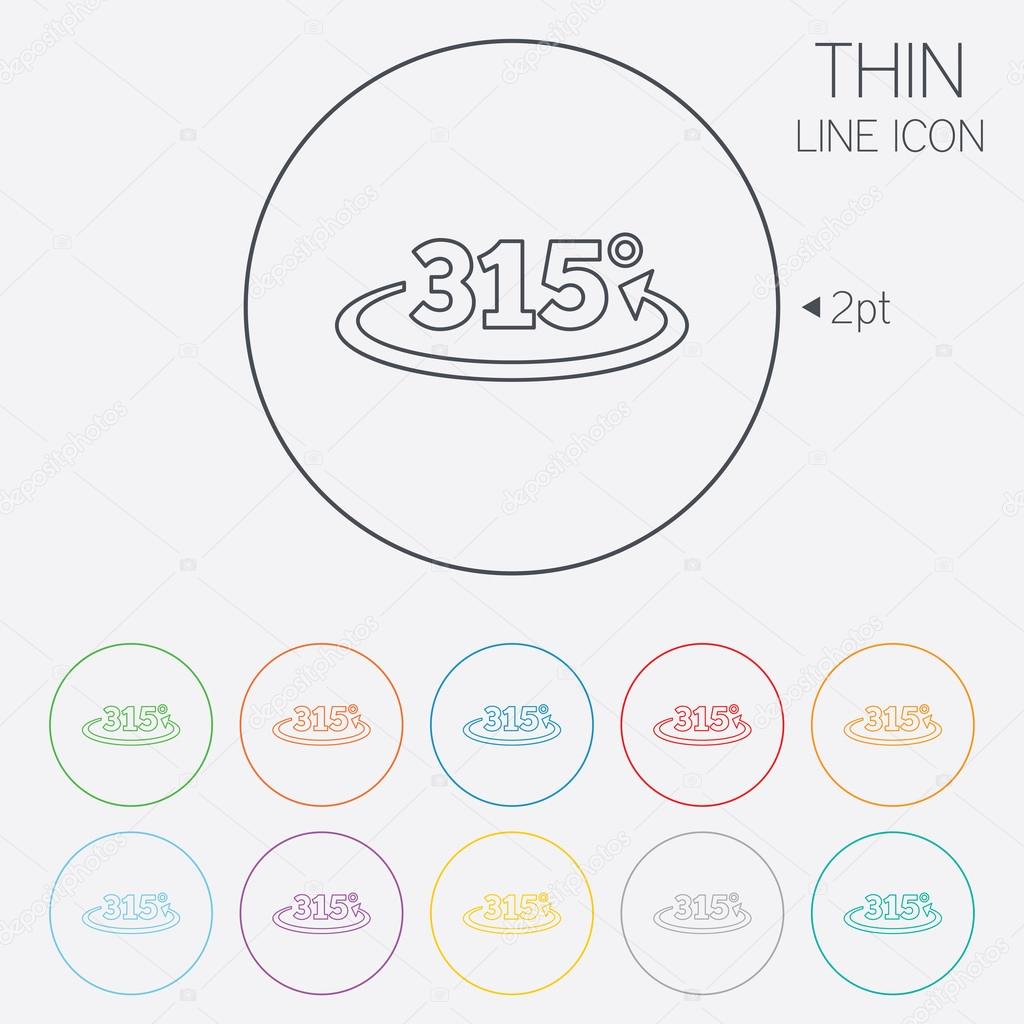 Angle 315 degrees sign icon. Geometry math symbol Stock Vector Image by ...