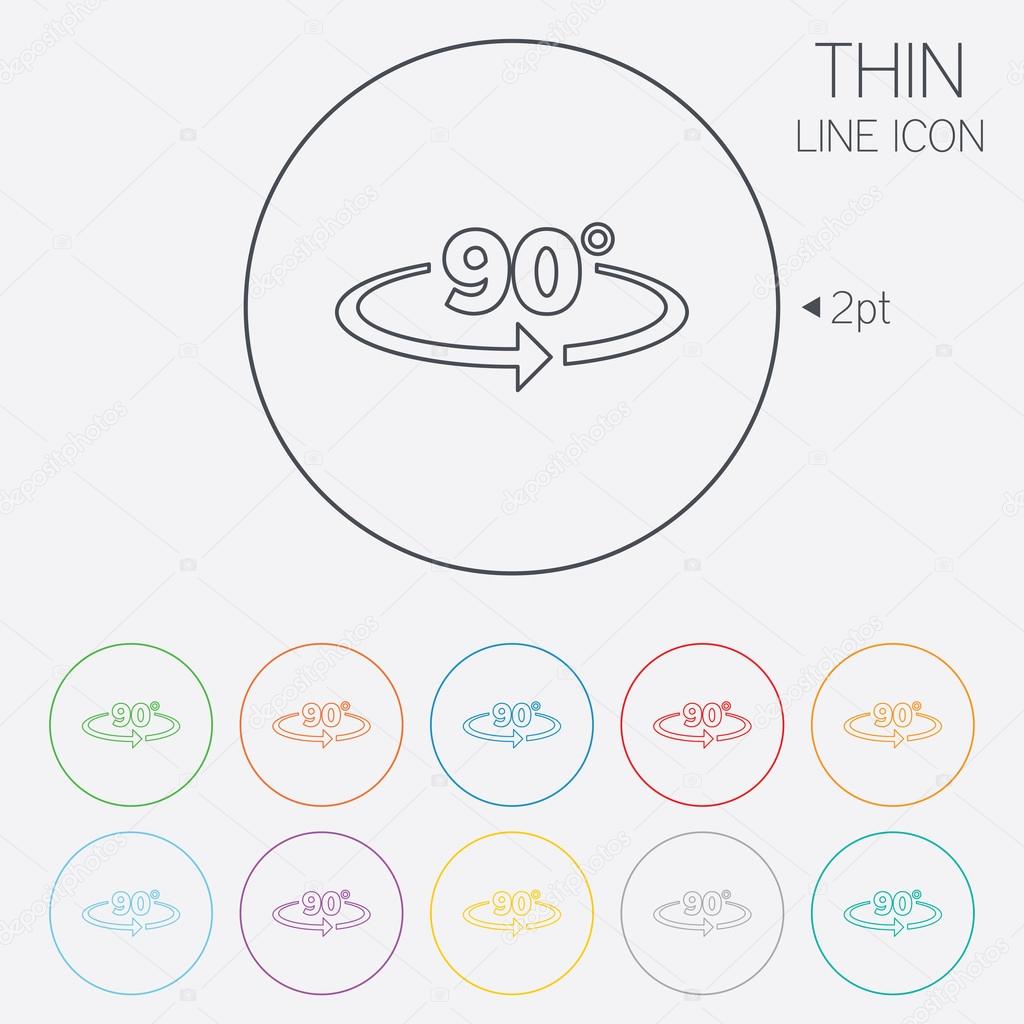 Ángulo 90 grados signo icono. Geometría símbolo matemático 2024