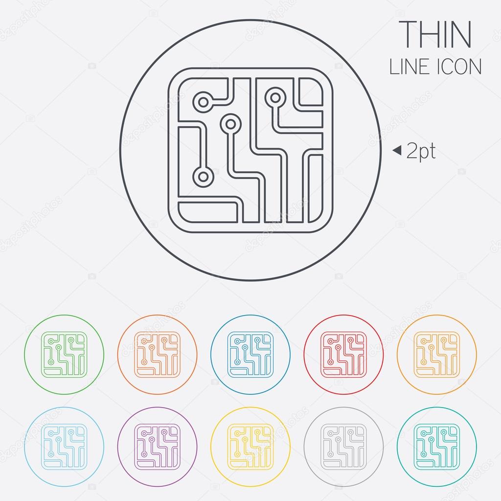 Circuit board sign icon. Technology symbol. Stock Vector by ©Blankstock ...