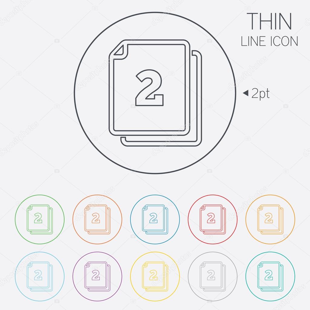 In pack 2 sheets sign icon. 2 papers symbol. Stock Vector Image by ...