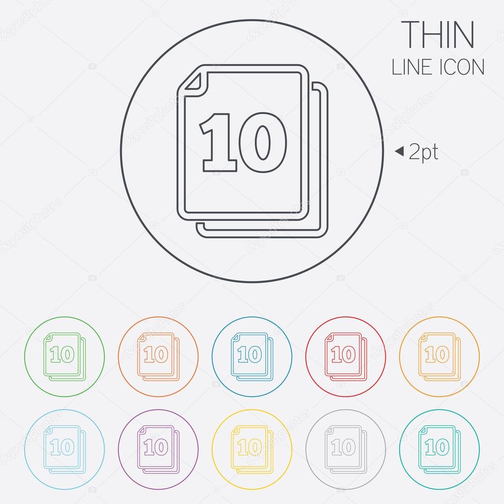 In pack 10 sheets sign icon. 10 papers symbol. Stock Vector Image by ...