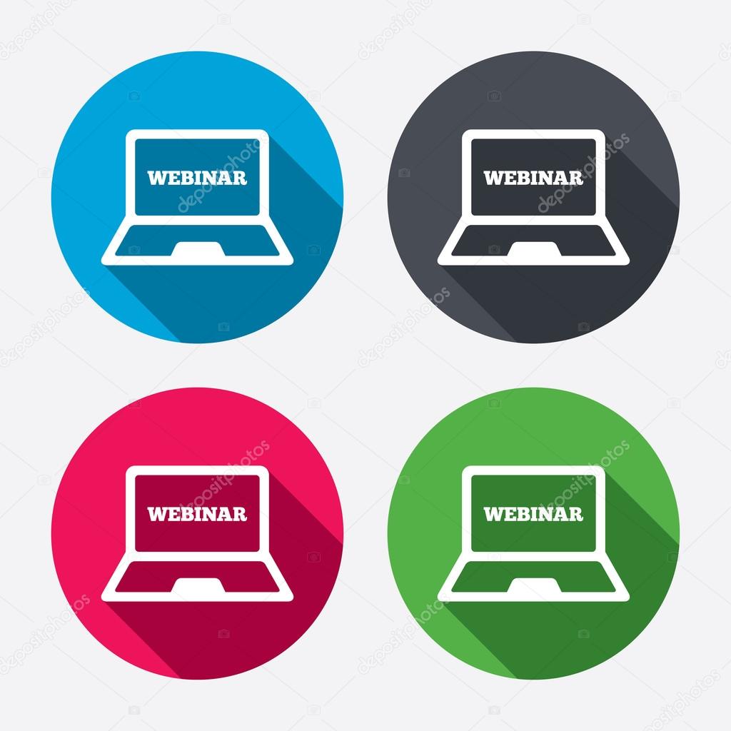 Webinar laptop sign icons Stock Vector Image by ©Blankstock #60071739