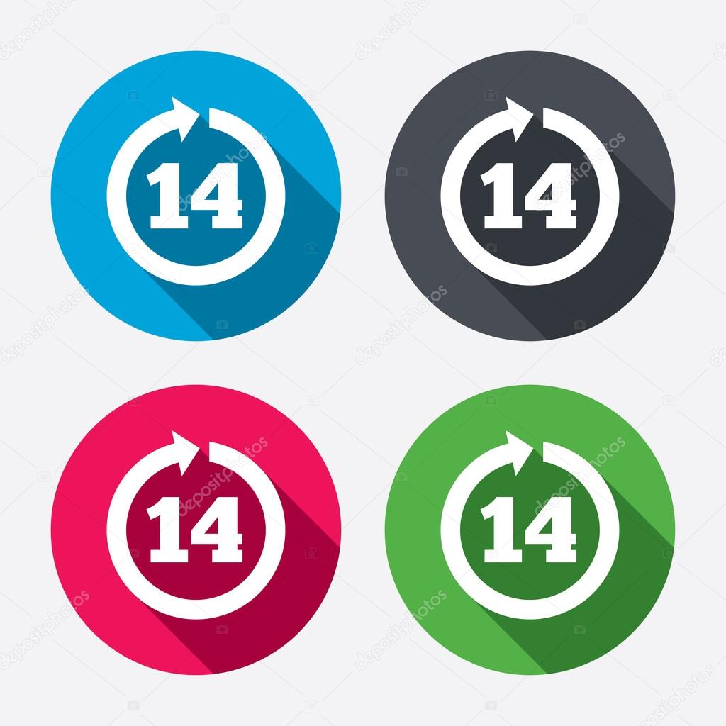 14 days sign icons Stock Vector by ©Blankstock 60072403
