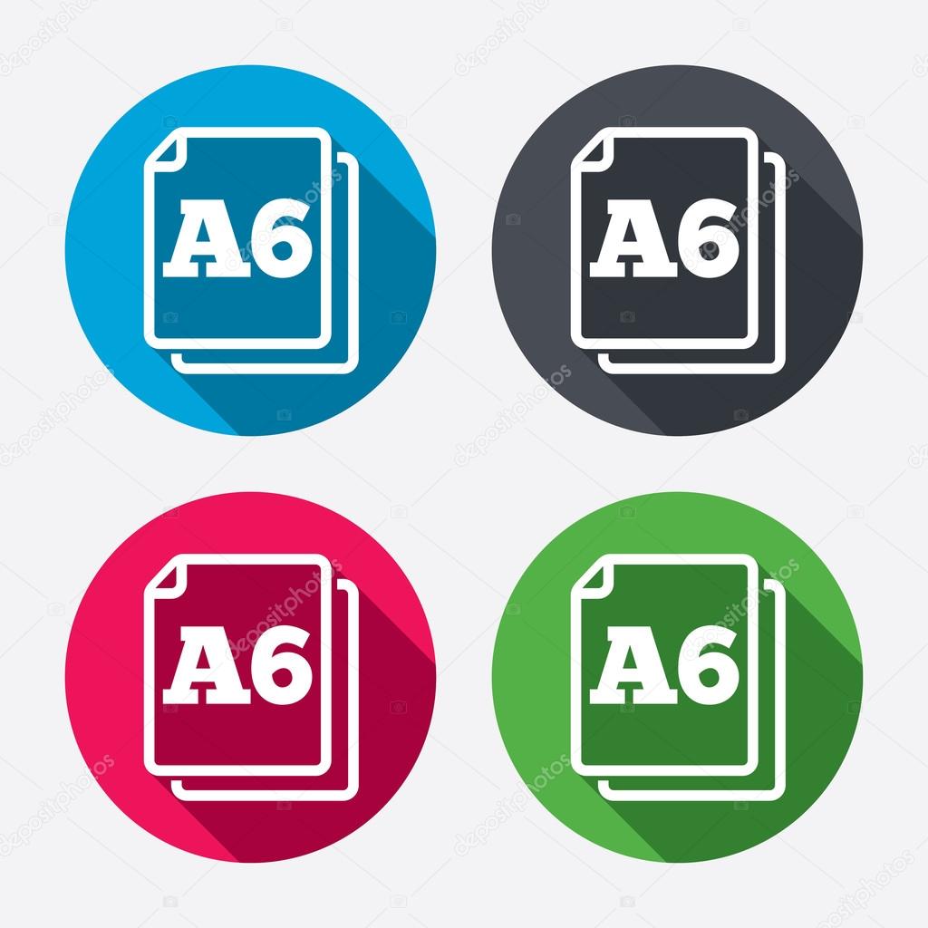 Tamaño de papel A6 iconos estándar Vector de stock #60074413 de ©Blankstock