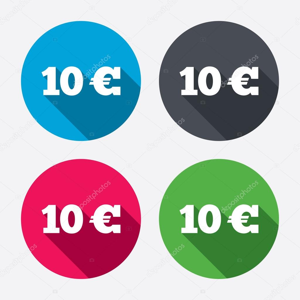 10 Euro sign icons ⬇ Vector Image by © Blankstock | Vector Stock 60584585