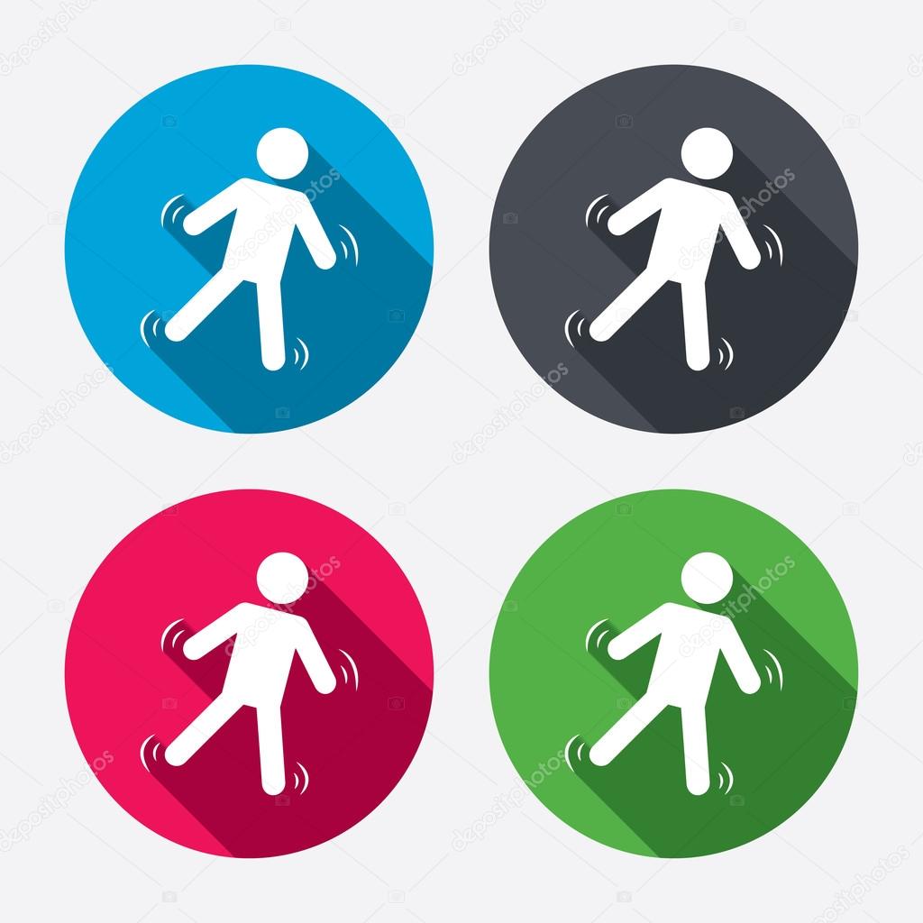 Man falls sign icons Stock Vector by ©Blankstock 60588083