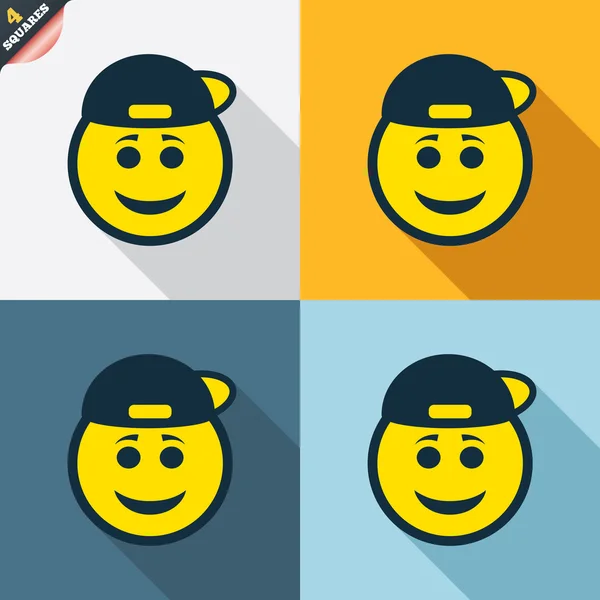 Rapper smile face icons. Happy, sad, cry. Vector Stock Vector by ...