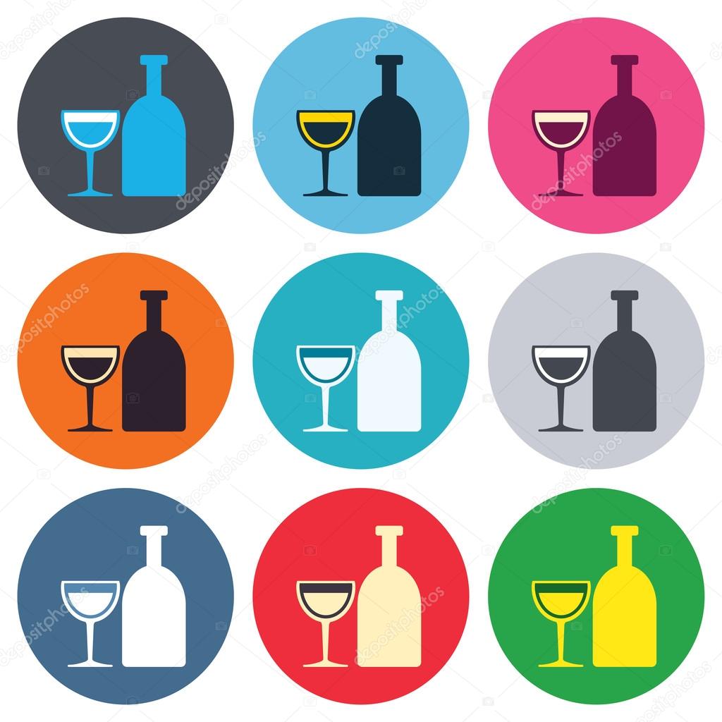 Alcohol sign icons Stock Vector by ©Blankstock 63393657